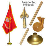 Indoor Marine Corps Flag Sets - American Flags 4 Less